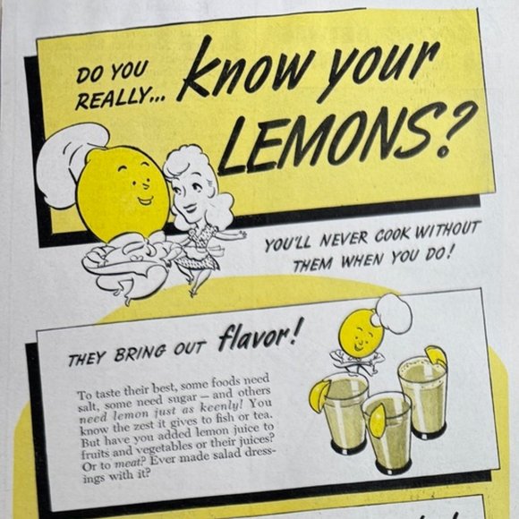 Sunkist California Lemons | Art | Vintage Fruit Print Ad 942 Sunkist ...